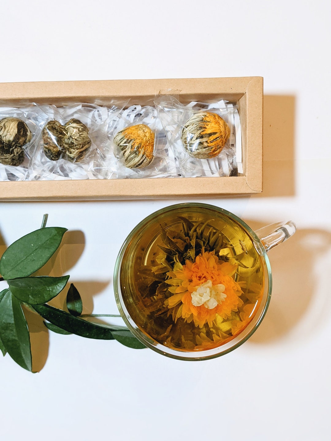 Blooming Tea 4 Pack - Flowering Tea- Tea Gift Set- 2pk Calendula Green ...