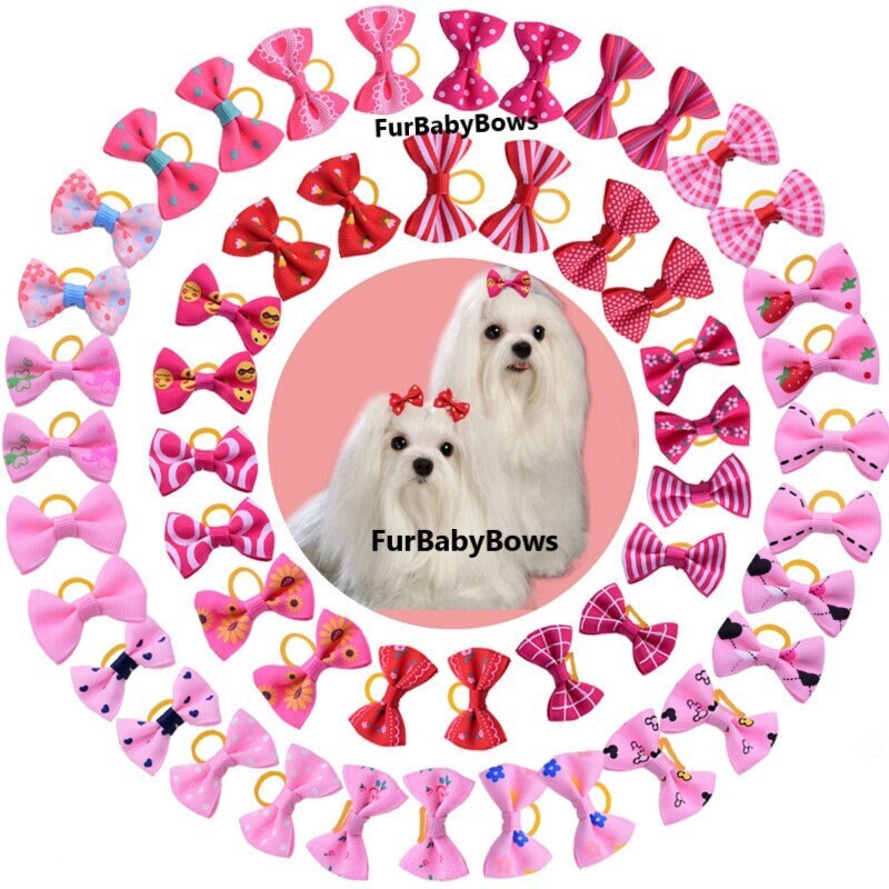 Dog Grooming Rubber Band 3/8 10mm for DIY Puppy Cat Dog 1 Free Hair Bow ...