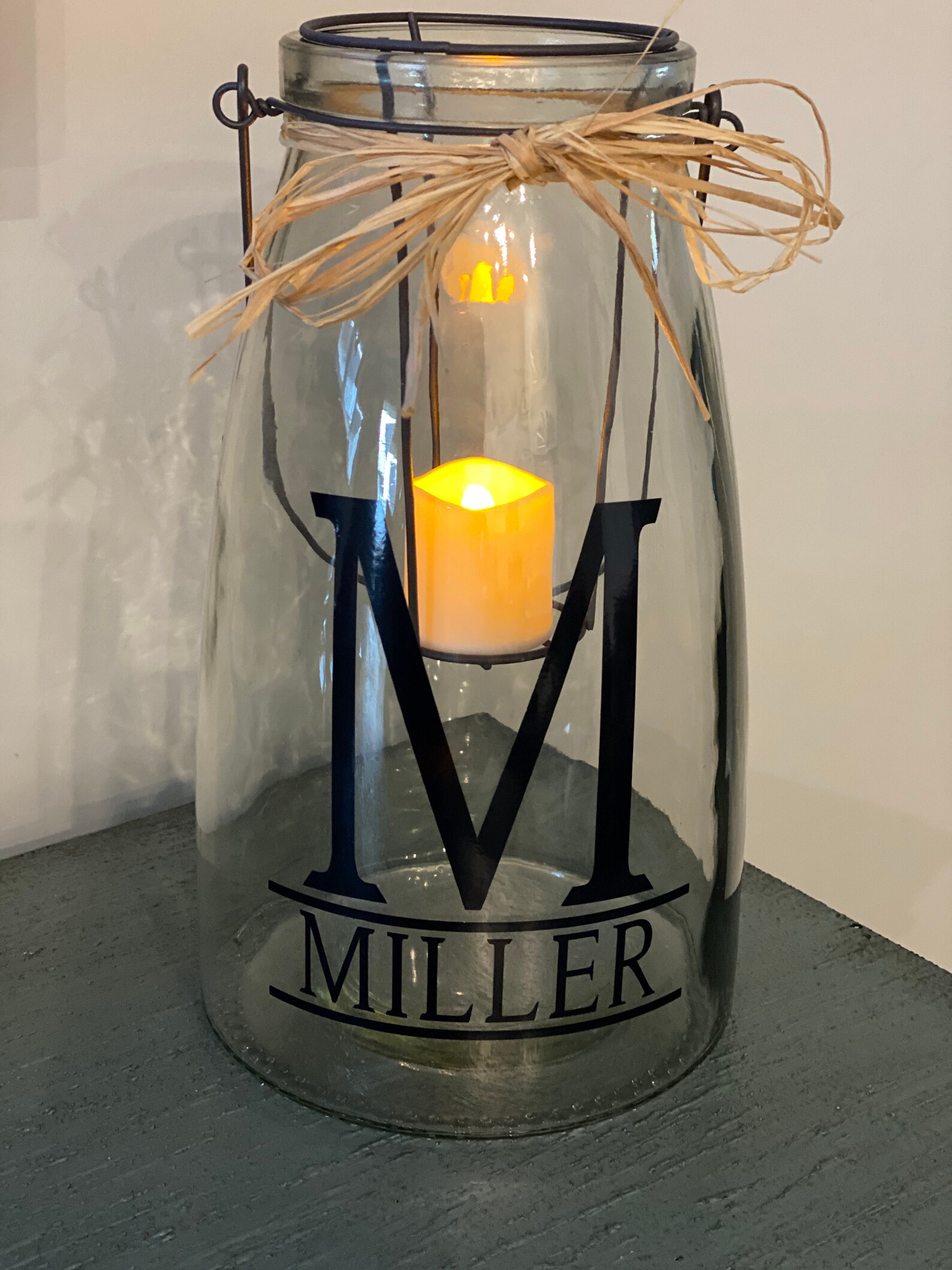 Personalized Monogrammed Glass Lantern Decor Candleholder, Perfect for ...