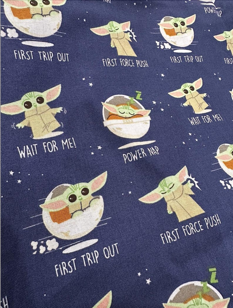 Baby Yoda Grogu Fabrics| Multiple Cotton Patterns | the Mandalorian ...