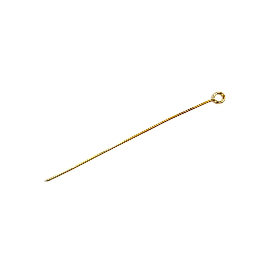 Gold Eye Pins – 50pcs 50mm 18K Gold Plated Stainless Steel | 0.6mm Wire ...