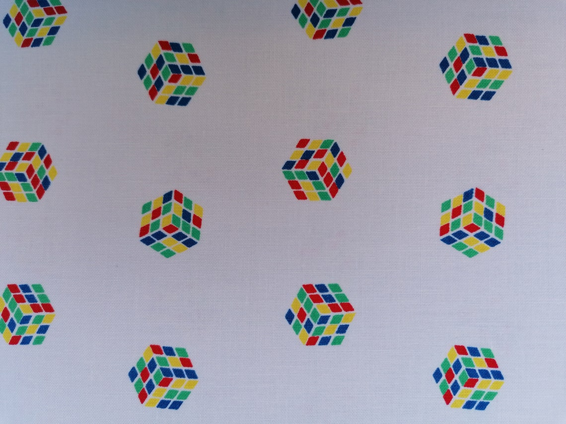 Rubiks Cube 2 Licensed Fabric for Own Use Primary Colours - Etsy UK