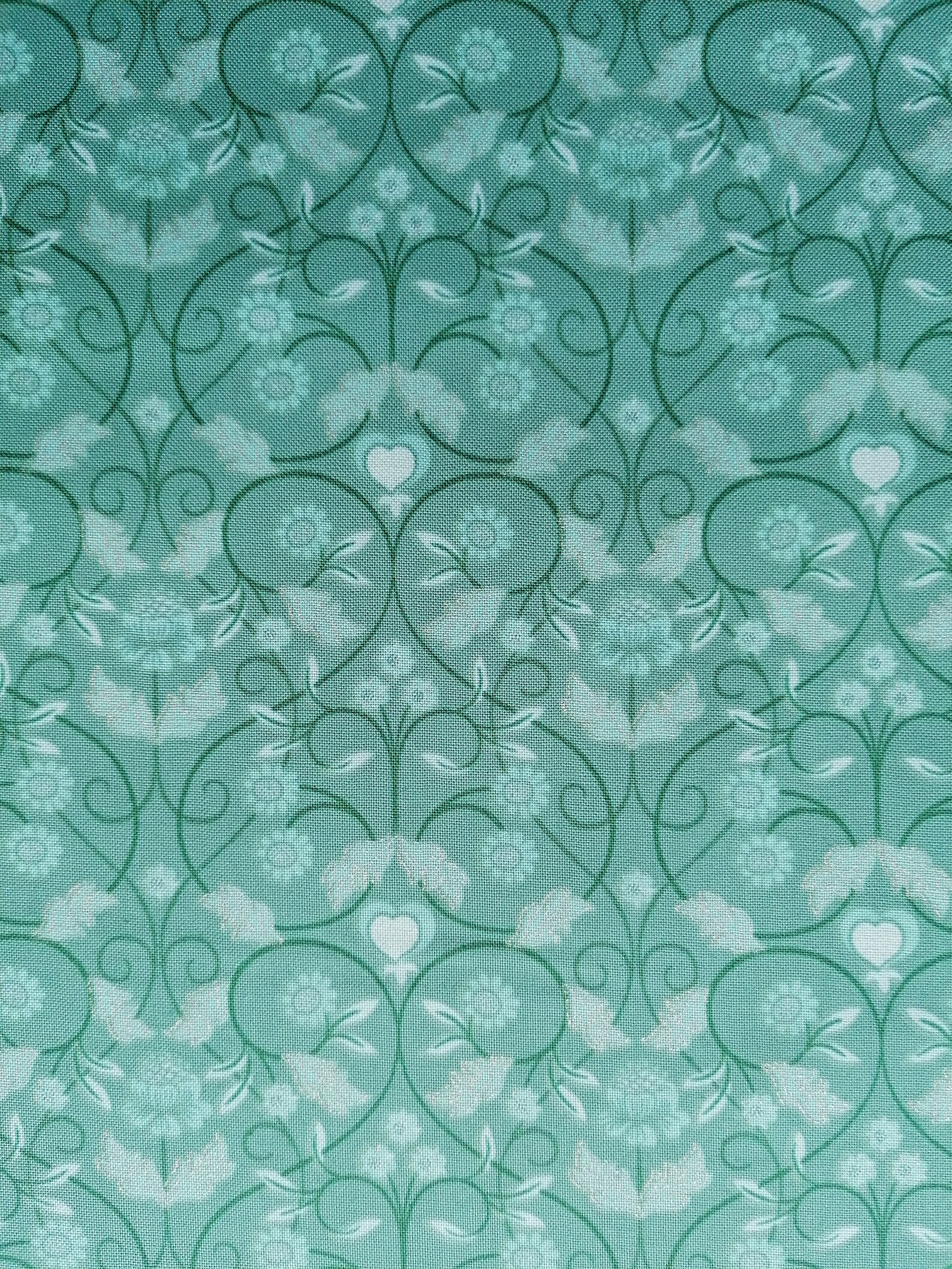 Pretty Teal Scroll and Heart Design With Sparkle Michaelmas - Etsy UK