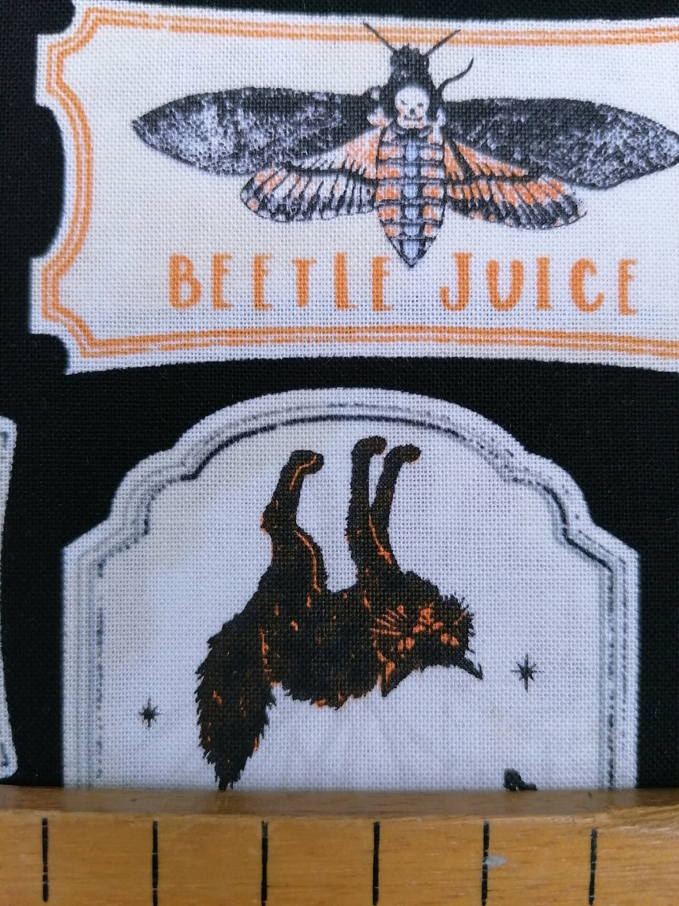 Gothic Labels on Black Fabric Fun Range by Timeless Treasures - Etsy UK