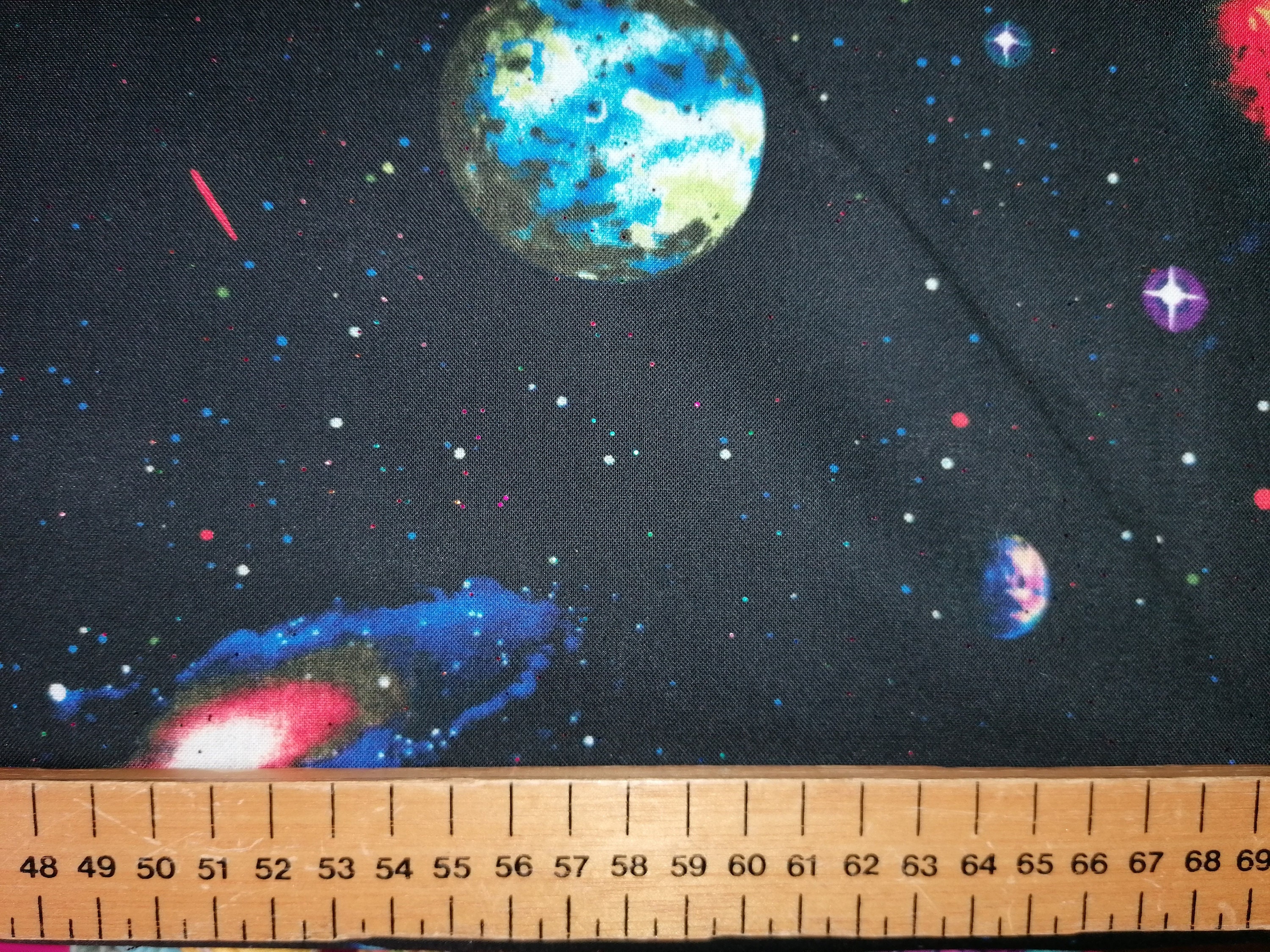 Solar System Planets Glittered Space Fabric 100% Cotton by - Etsy UK