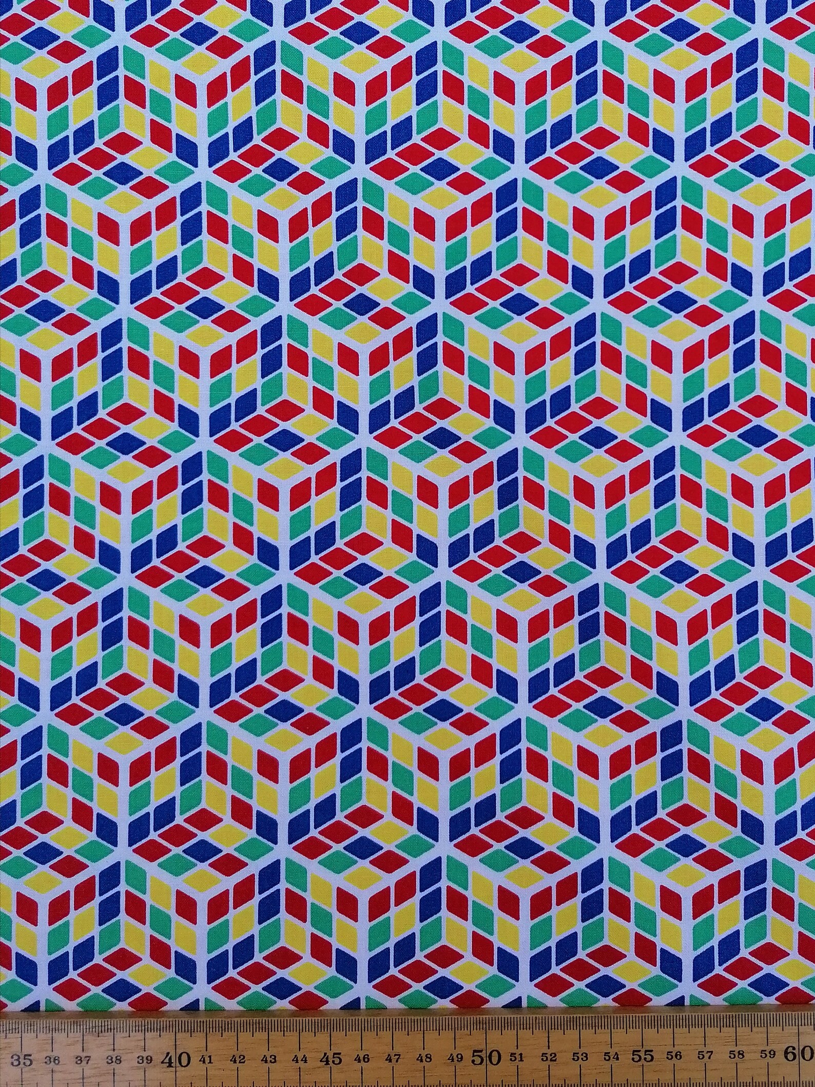 Rubiks Cube 1 Licensed Fabric for Own Use Primary Colours | Etsy