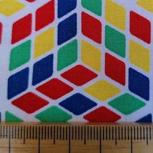 Rubiks Cube 1 Licensed Fabric for Own Use Primary Colours - Etsy UK
