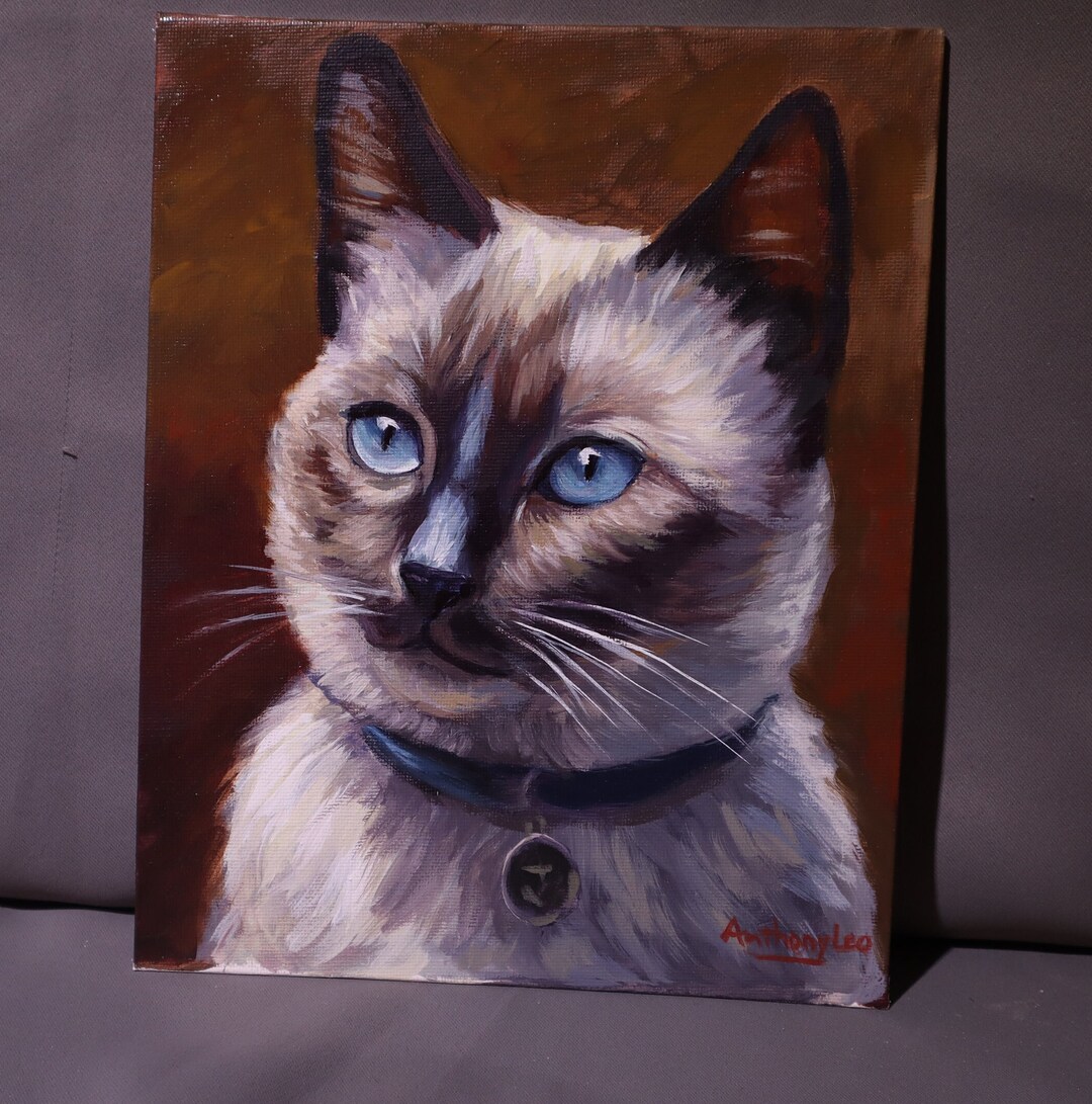 Siam I Am - Original One of a Kind Painting on Canvas 8" X 10" - Etsy