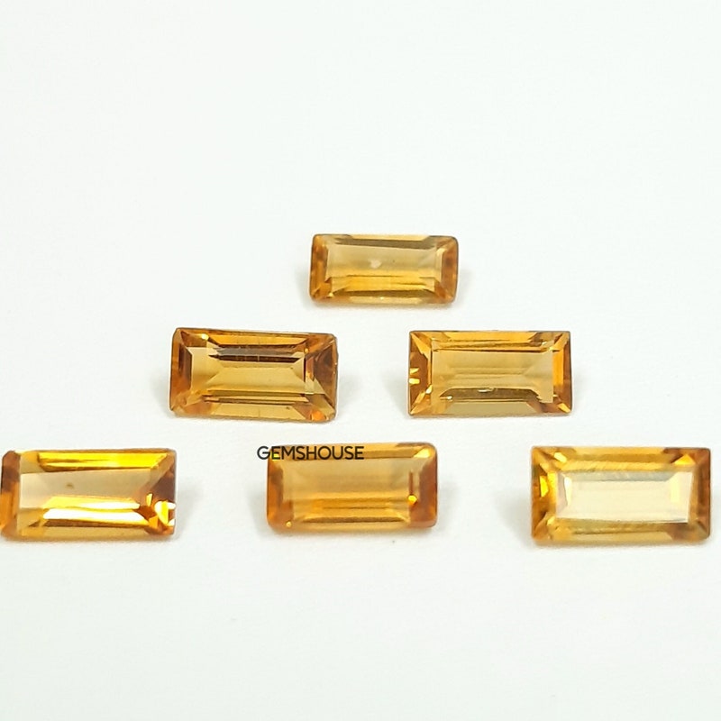Baguette Citrine Jewelry - Etsy