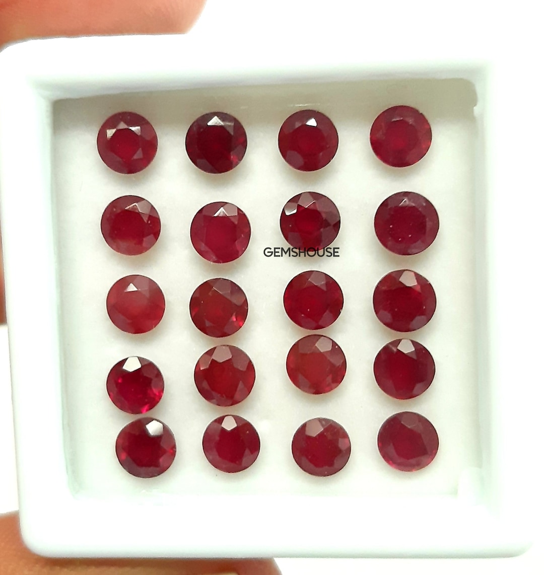 3MM, 4MM, 5MM Ruby Faceted Round Cut Loose Gemstone, AAA GF Ruby Round ...