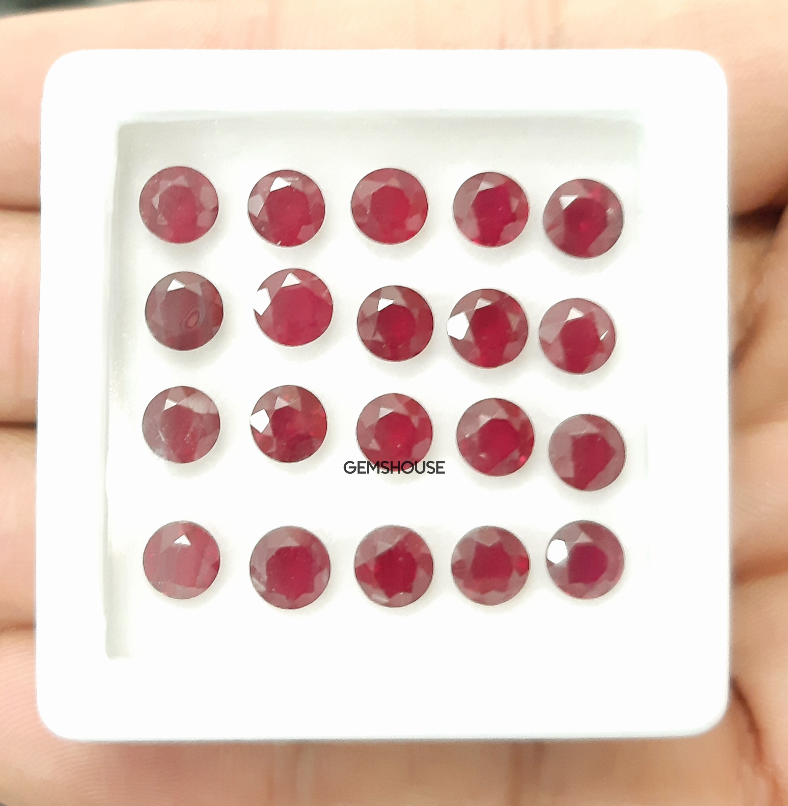3MM, 4MM, 5MM Ruby Faceted Round Cut Loose Gemstone, AAA GF Ruby Round ...