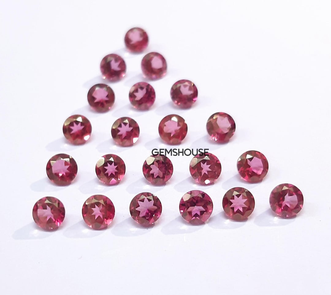 3MM, 4MM, 5MM, 6MM Natural Pink Topaz Faceted Round Cut Gemstone, AAA ...