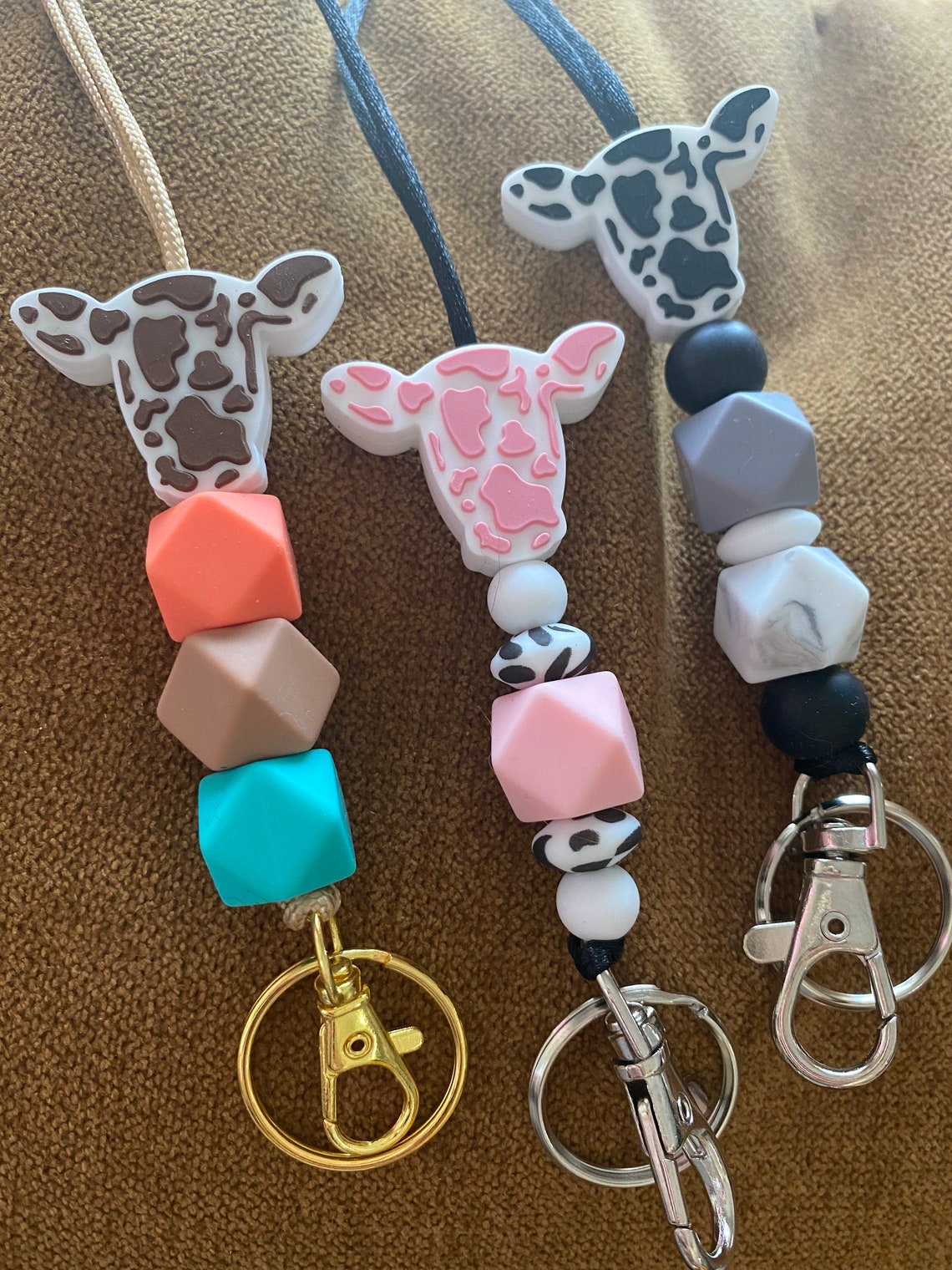 Cow Print Teacher Lanyard for ID Badge and Keys Animal Print - Etsy