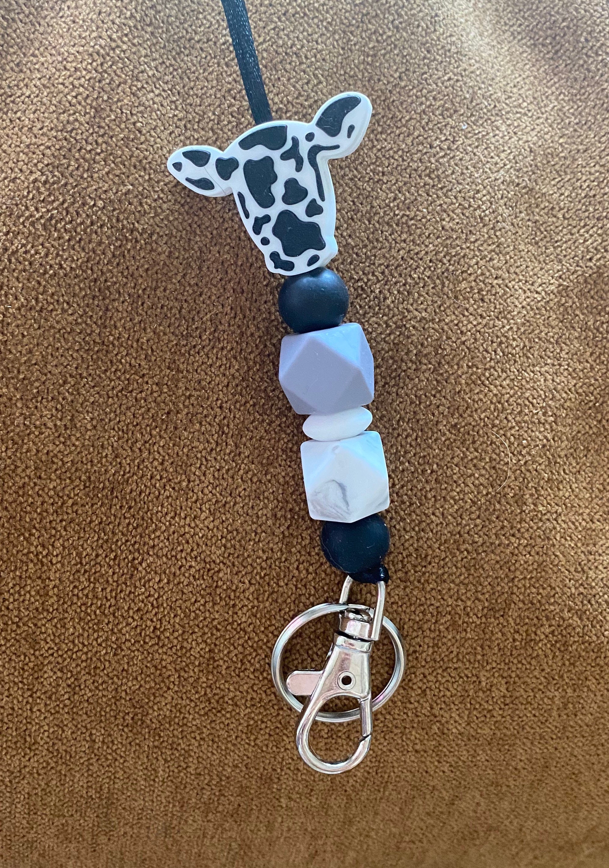 Cow Print Teacher Lanyard for ID Badge and Keys Animal Print - Etsy