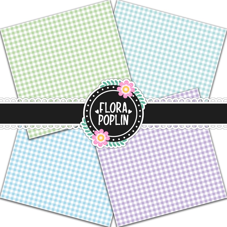Pastel Gingham Digital Paper Check Pattern Picnic Paper | Etsy