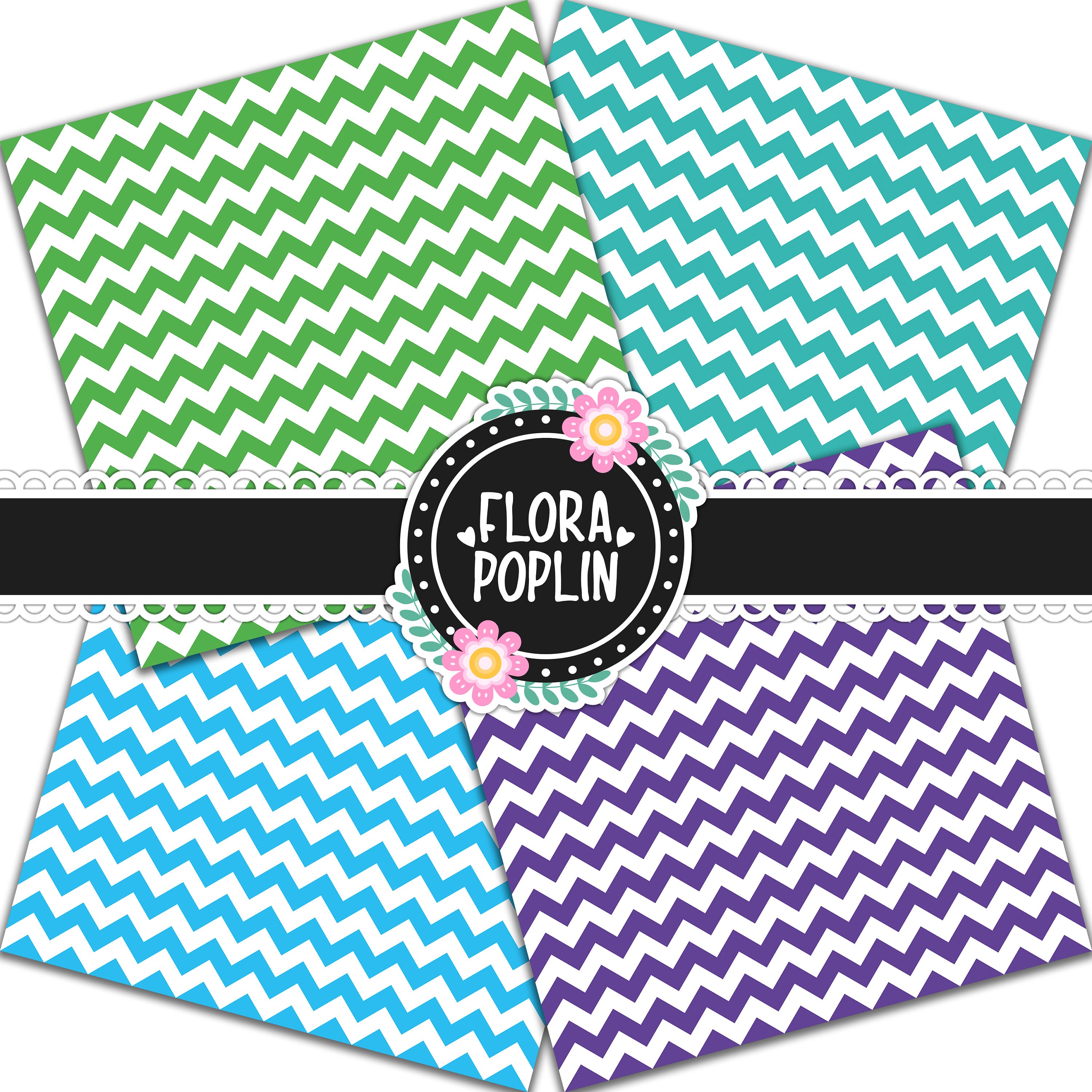 Rainbow Chevron Digital Paper Pack, Chevron Pattern, Zig Zag Paper ...