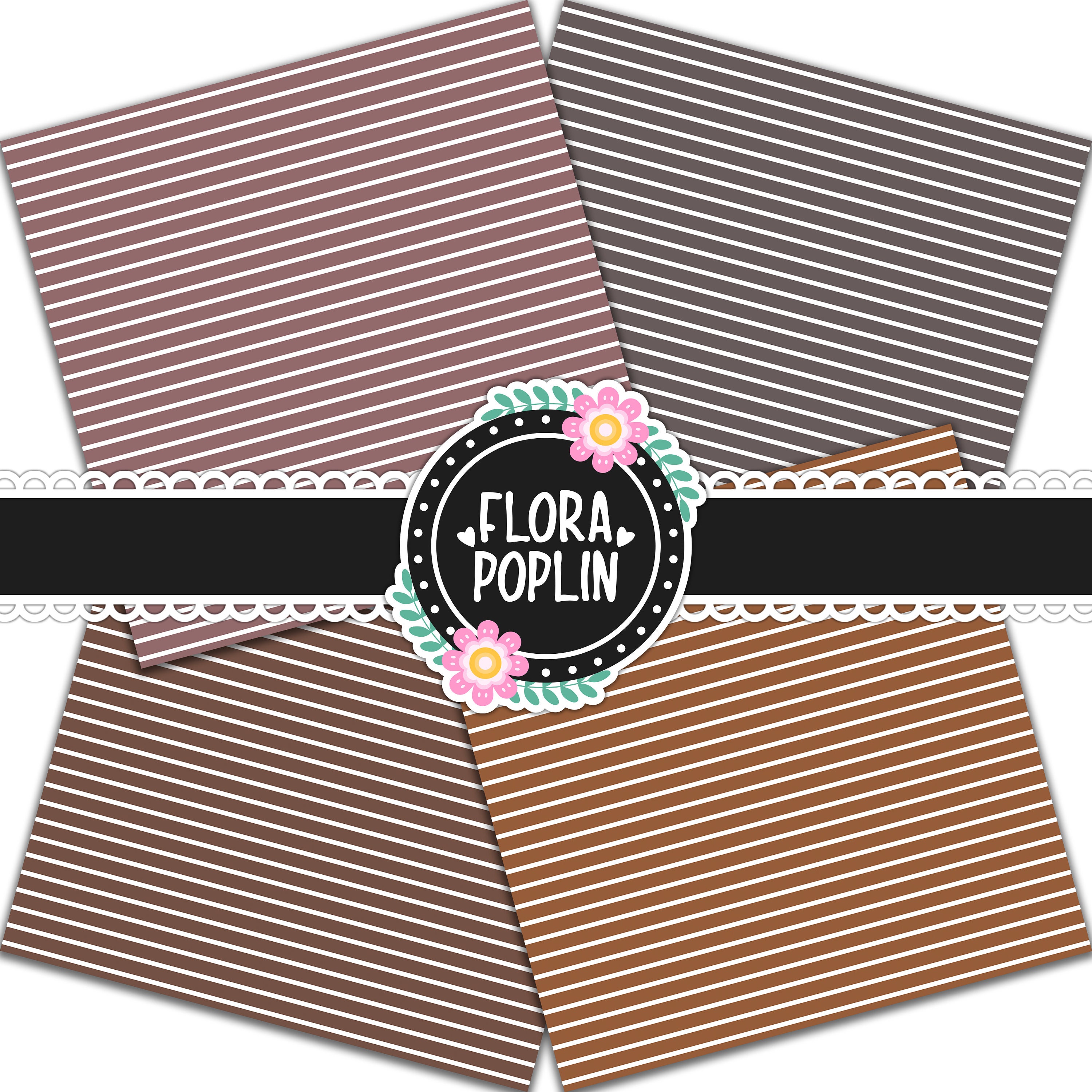 Pastel Fall Thin Horizontal Stripes Digital Paper, Autumn Stripes ...