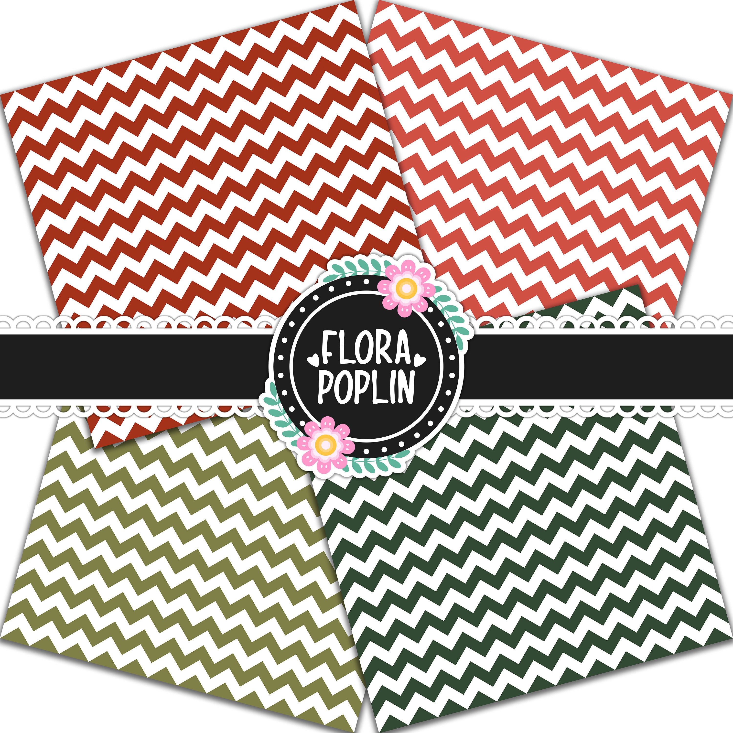 Chunky Fall Chevrons Digital Paper, Chevron Pattern, Autumn Chevron ...