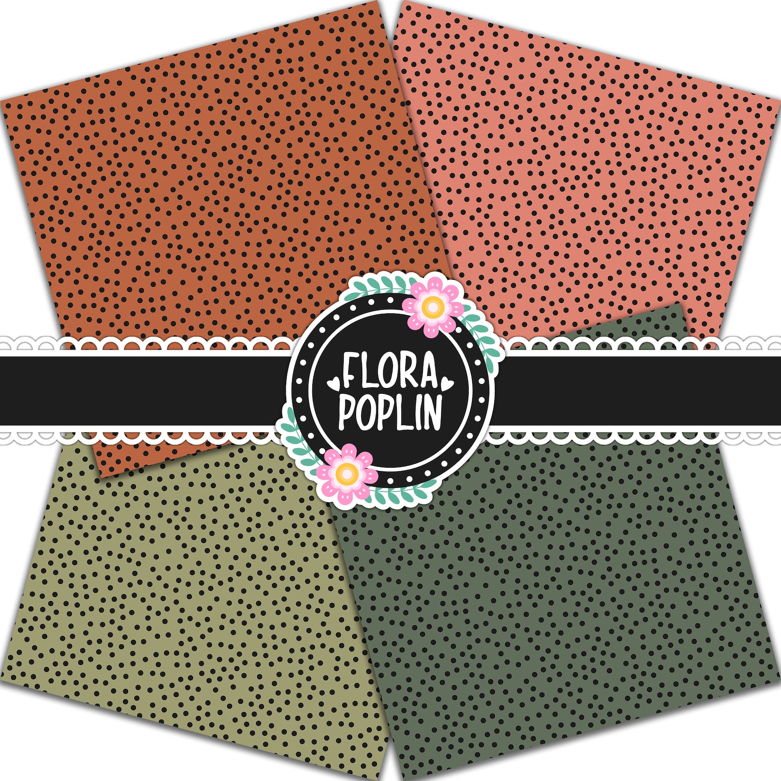Pastel Fall Mini Polka Dots Digital Paper, Autumn Digital Papers ...