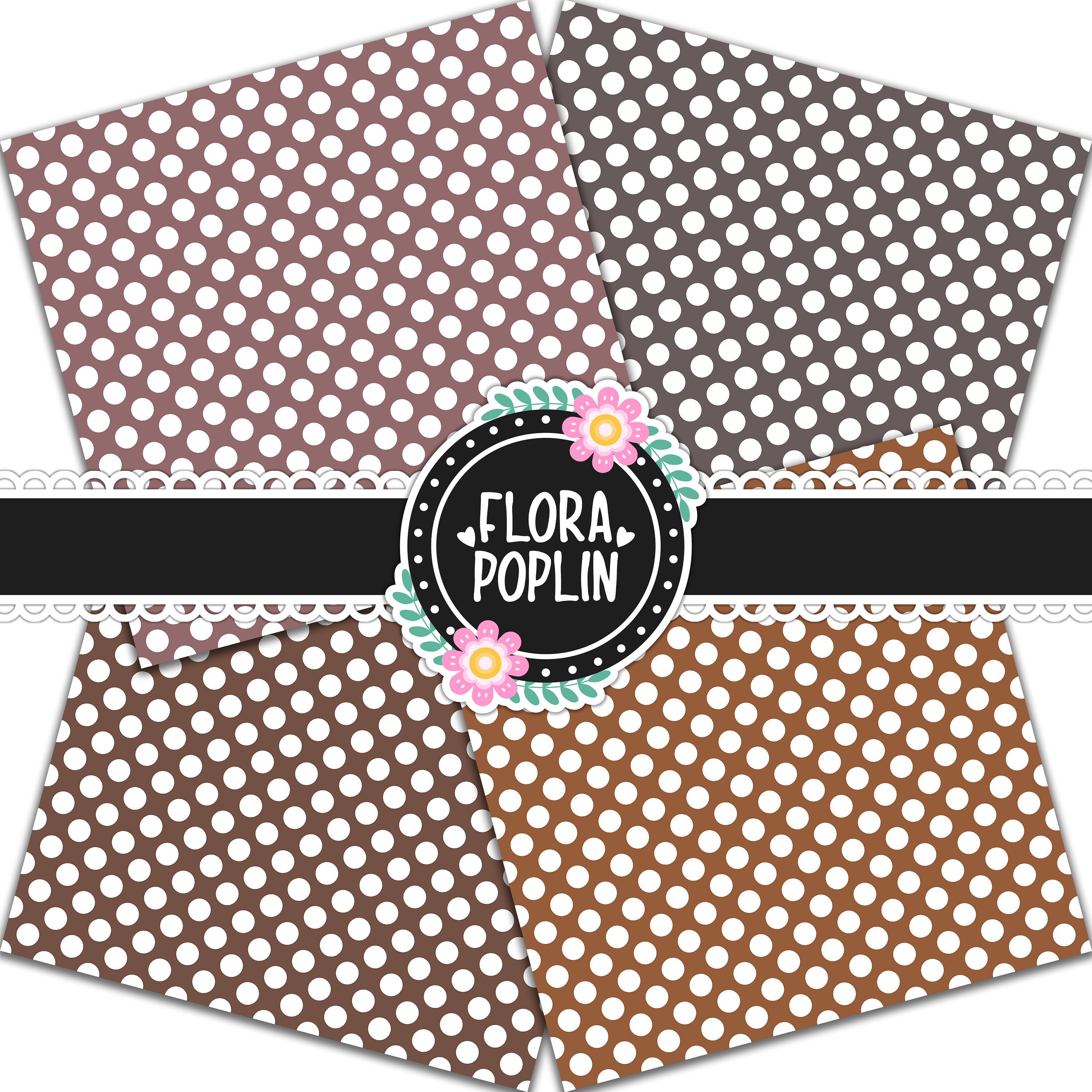 Large Pastel Autumn Polka Dots Digital Paper, Fall Polka Dots Pattern ...