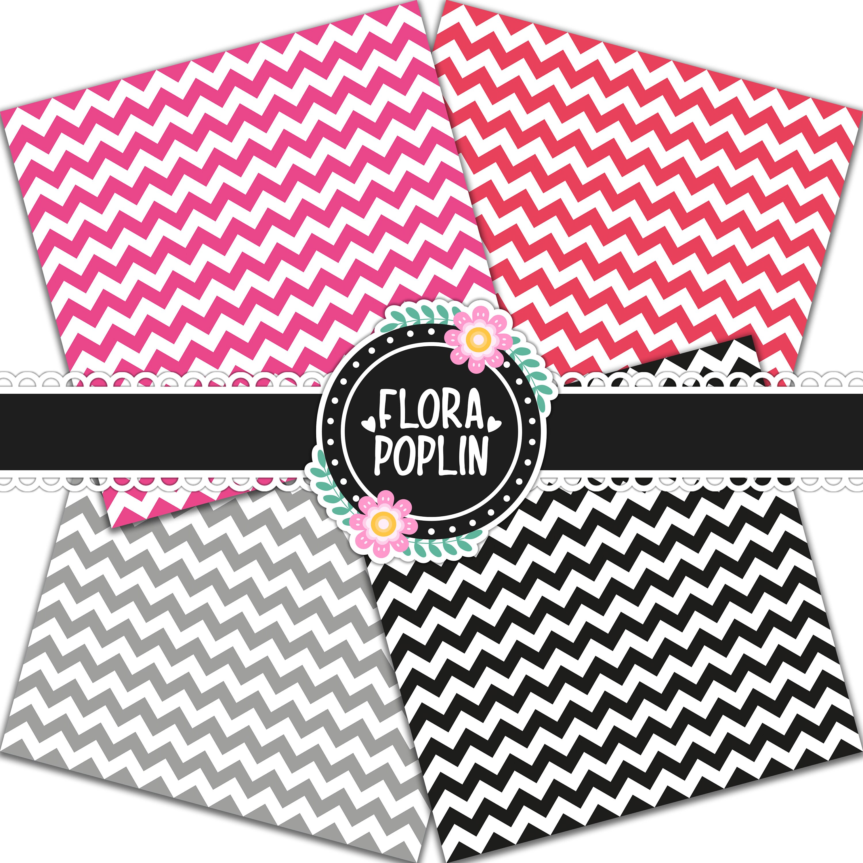 Rainbow Chevron Digital Paper Pack, Chevron Pattern, Zig Zag Paper ...