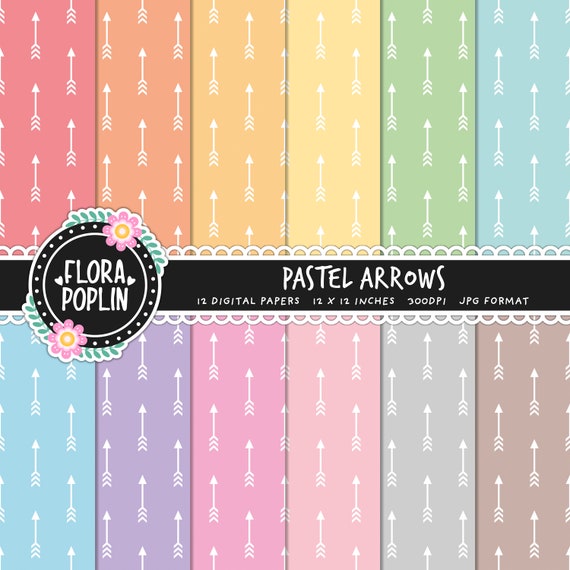 Pastel Arrows Digital Paper Arrow Digital Pattern Pastel - Etsy
