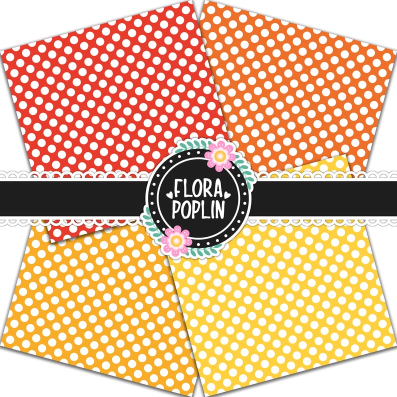 Rainbow Polka Dots Digital Paper Large Spots Retro Spotty | Etsy