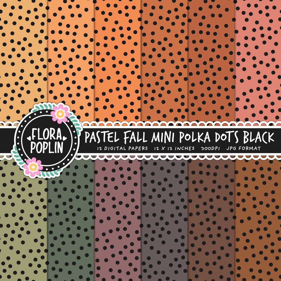 Pastel Fall Mini Polka Dots Digital Paper, Autumn Digital Papers ...