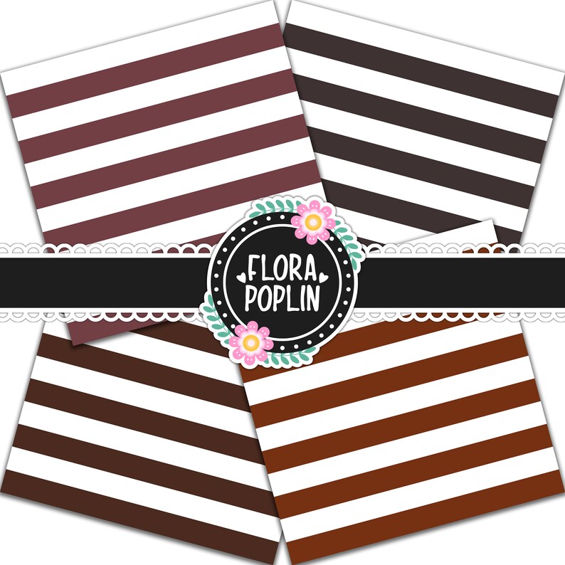Fall Chunky Stripes Digital Paper, Fall Stripe Pattern, Horizontal ...