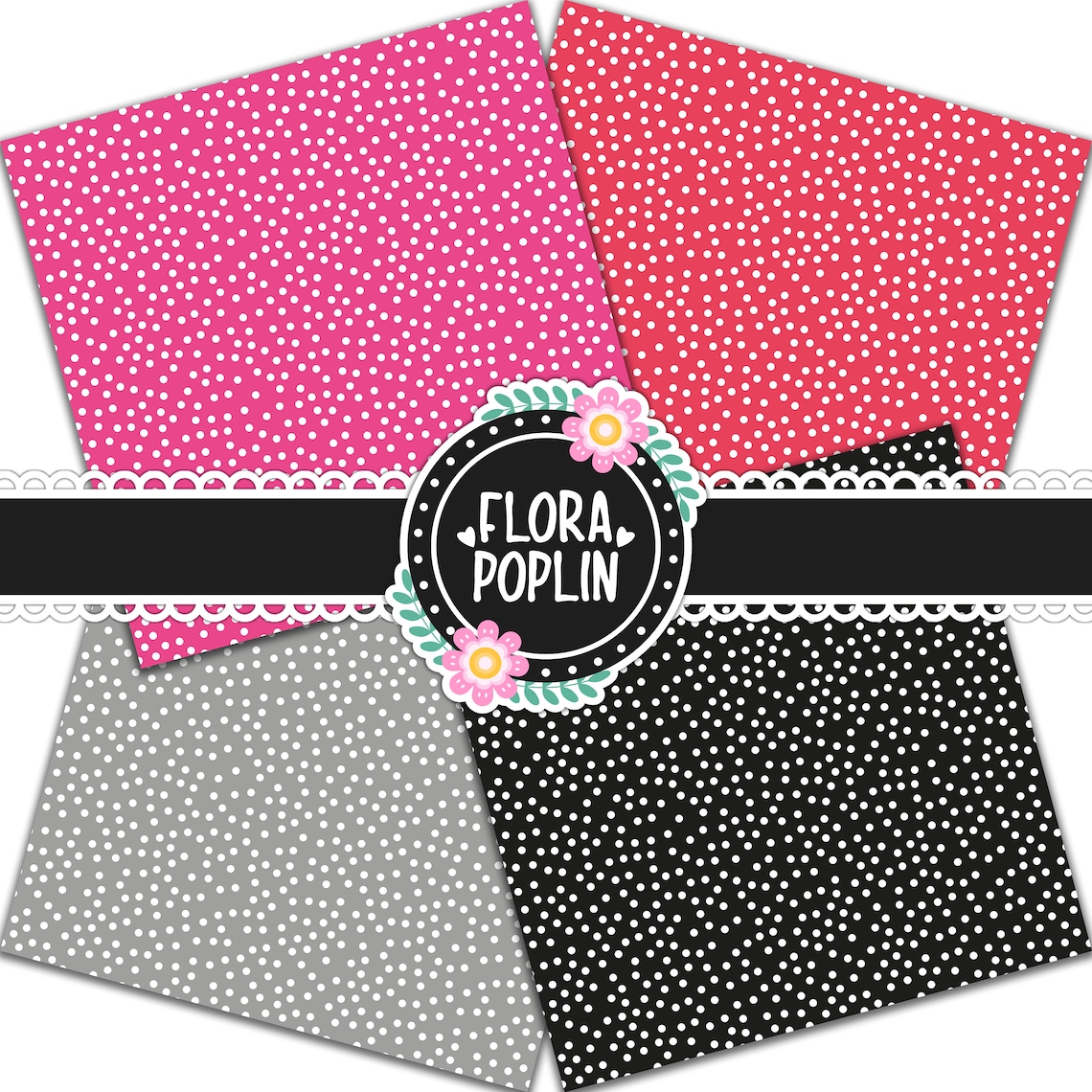 Mini Polka Dots Digital Paper, Rainbow Polka Dots, Mini Spot Pattern ...