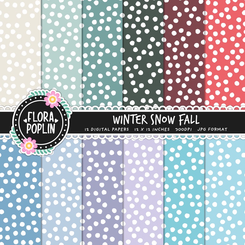 Winter Snow Fall Digital Paper, Snow Digital Paper, Winter Pattern ...