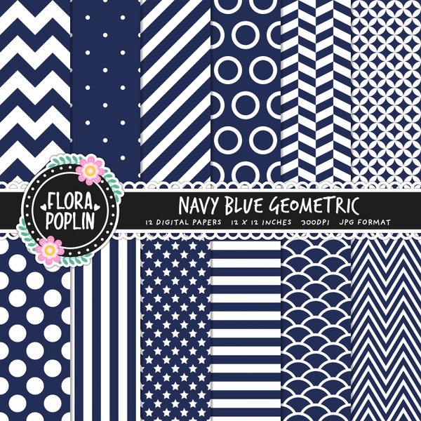 Navy Geometric - Etsy