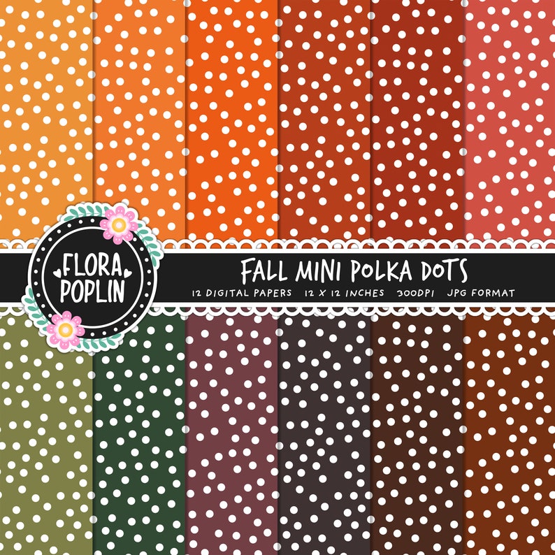 Fall Mini Polka Dots Digital Paper Autumn Digital Papers - Etsy