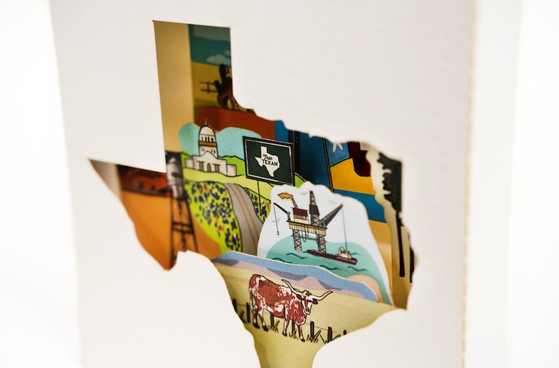 3D Texas Pop up Card: Lone Star State Art, Customizable Gift - Etsy