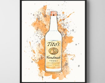 Vodka Kitchen Print / Alcohol Bottle Wall Art - Etsy