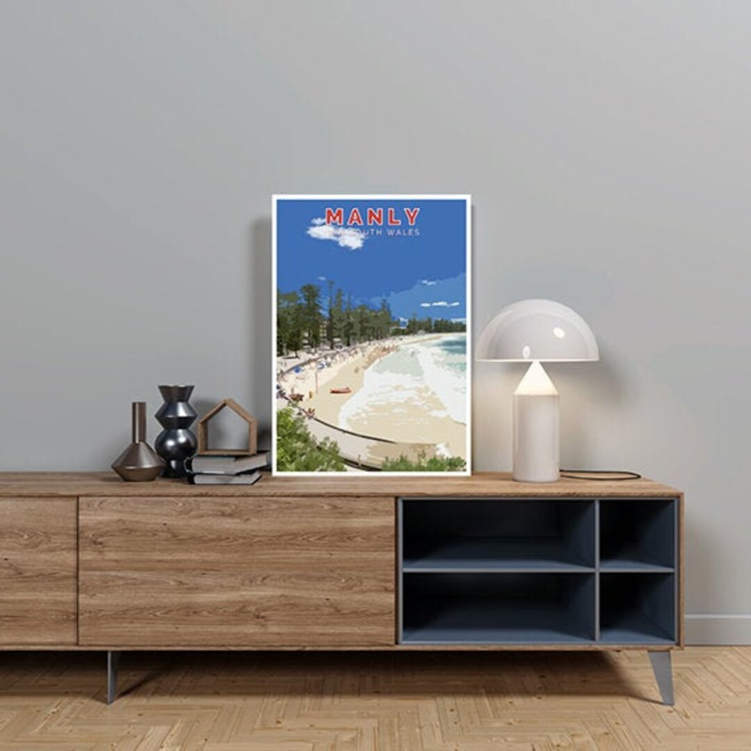 Manly NSW Art Print Block Colour Digital Print - Etsy