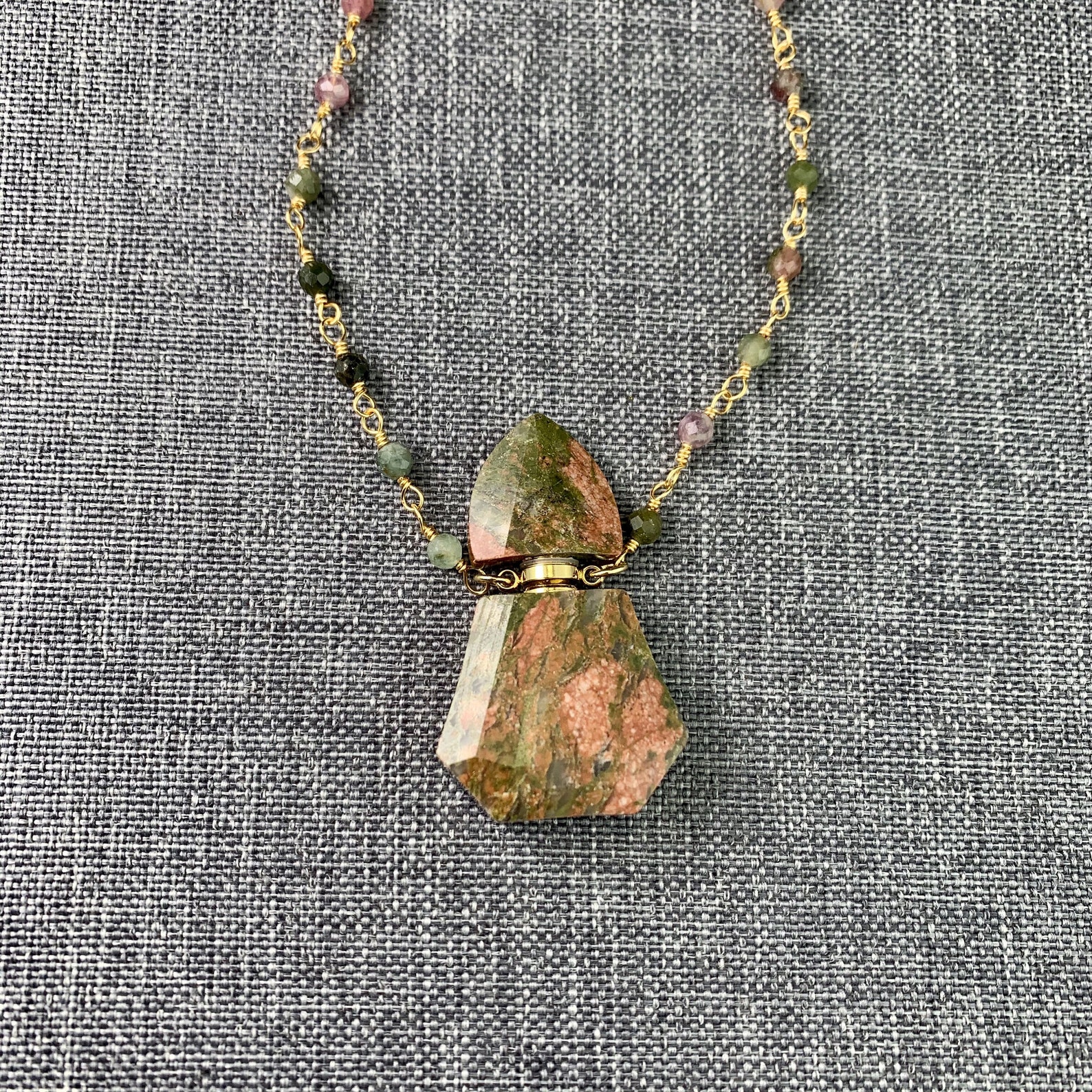 New Design Perfume Bottle Necklace Jewelry Natural Gemstone - Etsy