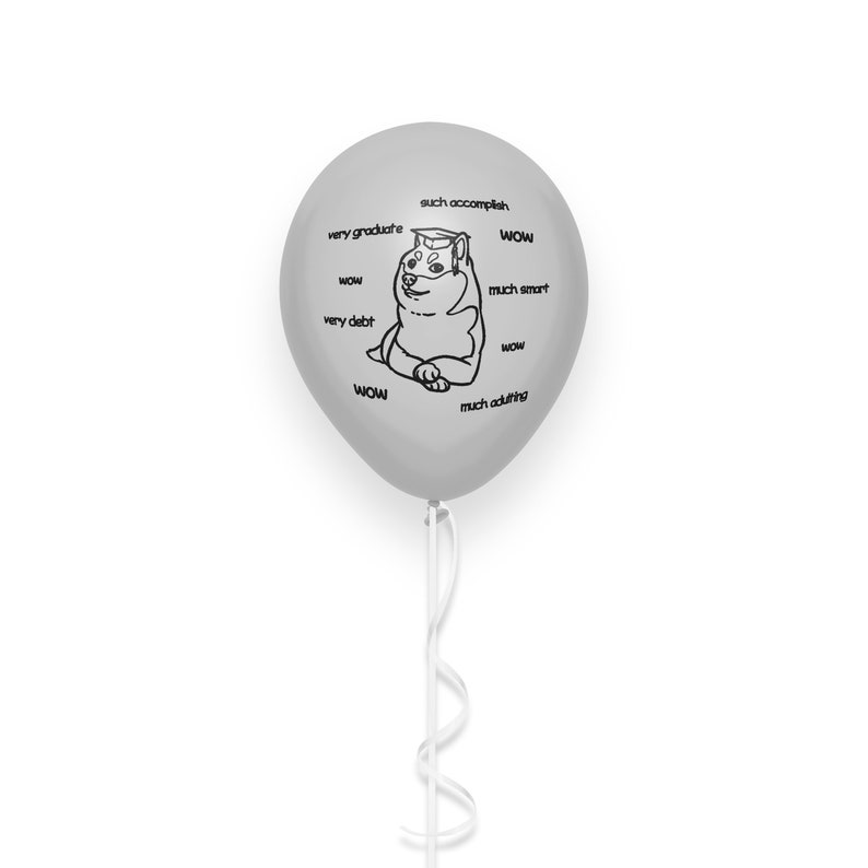 Doge Meme Graduation Graduation Balloon Much WOW Class - Etsy
