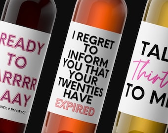 Talk Thirty to Me, Custom 30th Birthday Wine Label, Personalized THIRTY ...