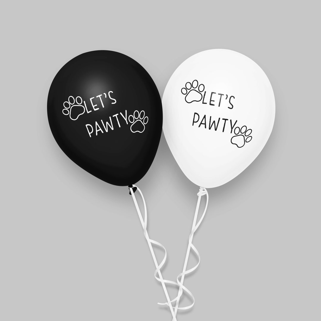 Let's Pawty Dog Balloons | Pet Birthday Party Decor - Etsy