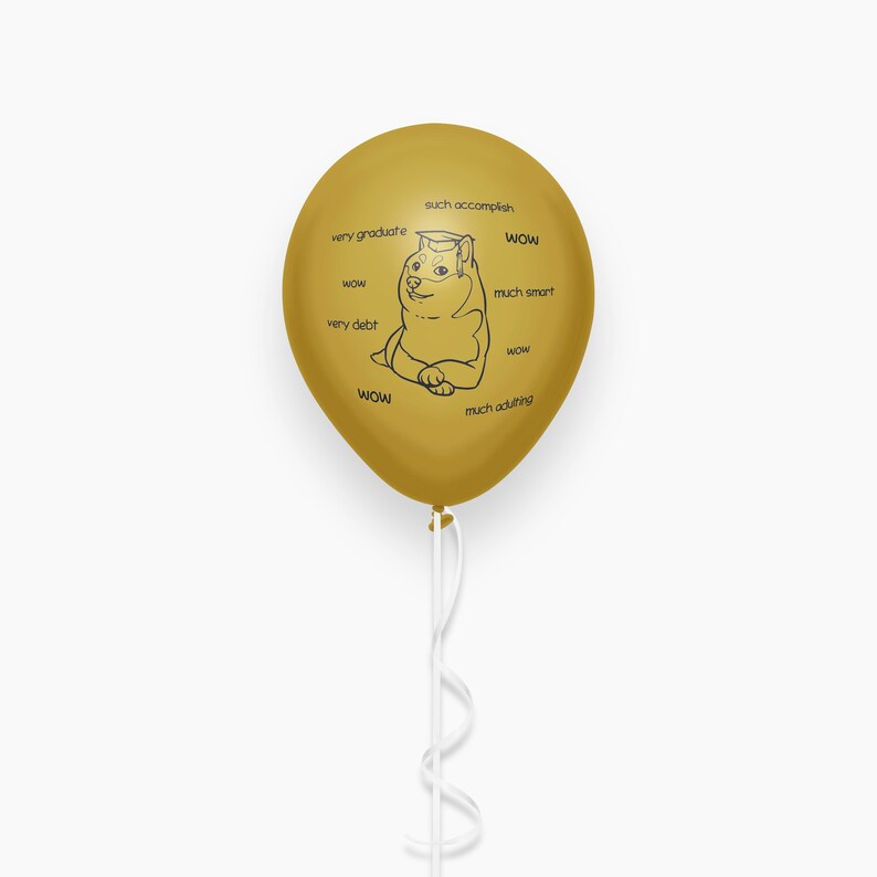Doge Meme Graduation Graduation Balloon Much WOW Class - Etsy
