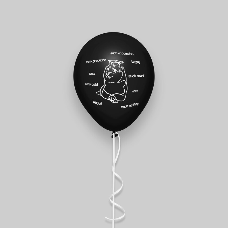 Doge Meme Graduation Graduation Balloon Much WOW Class - Etsy