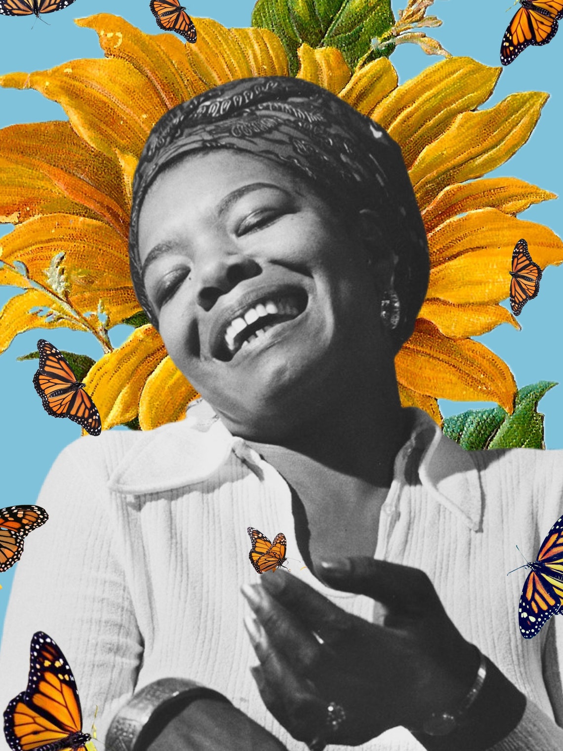 Maya Angelou Art Print: Joy in Bloom Collage - Etsy
