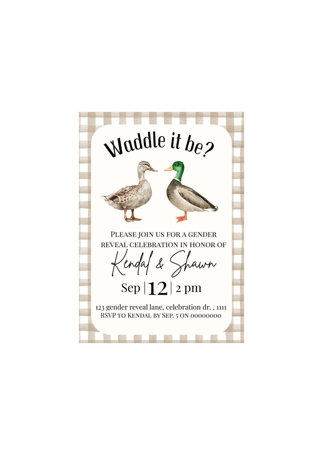 Waddle It Be? Editable Canva Gender Reveal Invitation - Etsy