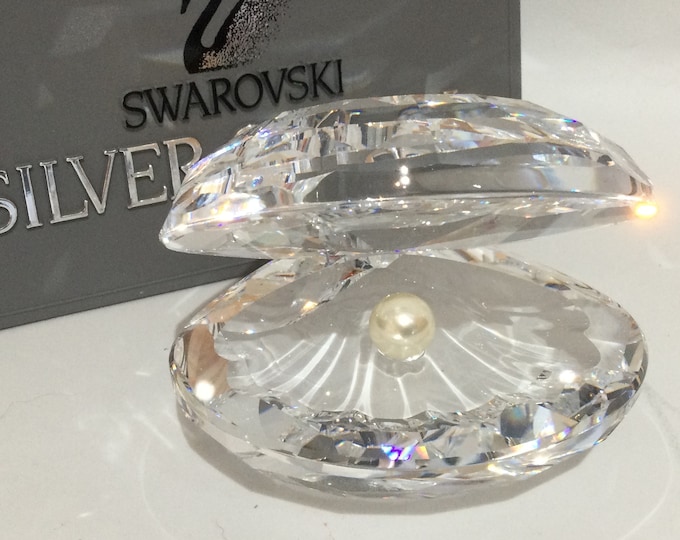 Swarovski Crystal LARGE OYSTER SHELL With Pearl 014389 - Etsy