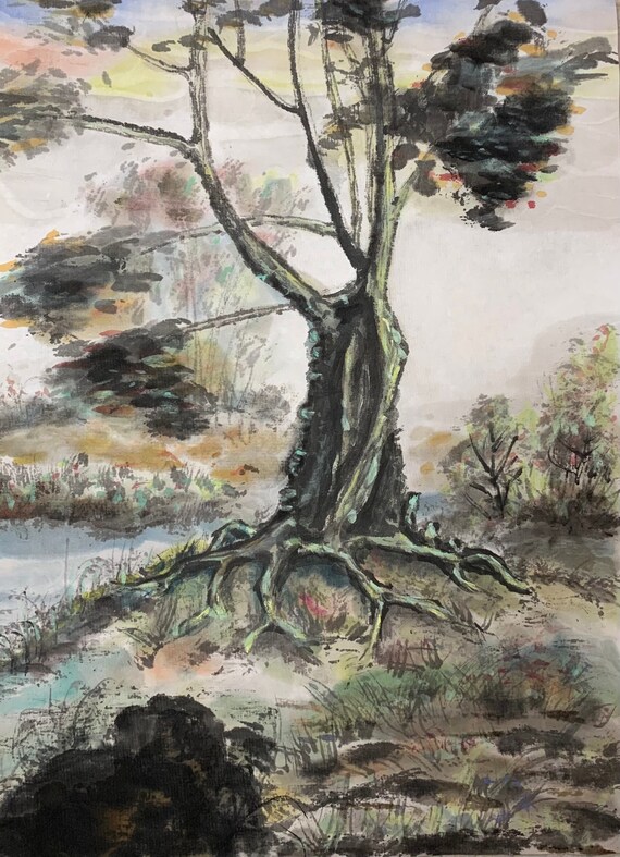 The Tree Spring a Symbol of Life Landscape Chinese | Etsy