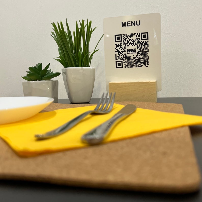 QR Code MIX Wood Plexiglass With Print Scanable Menu - Etsy