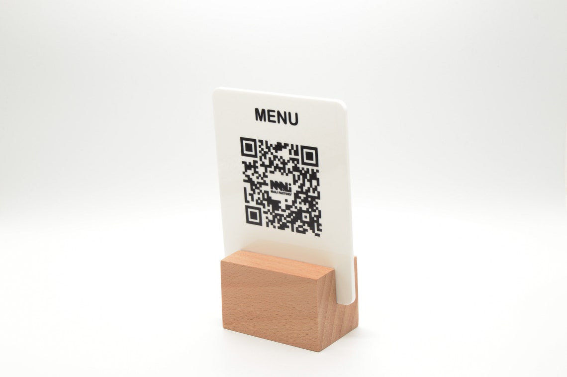 QR Code MIX Wood + Plexiglass With Print - Scannable Menus ...