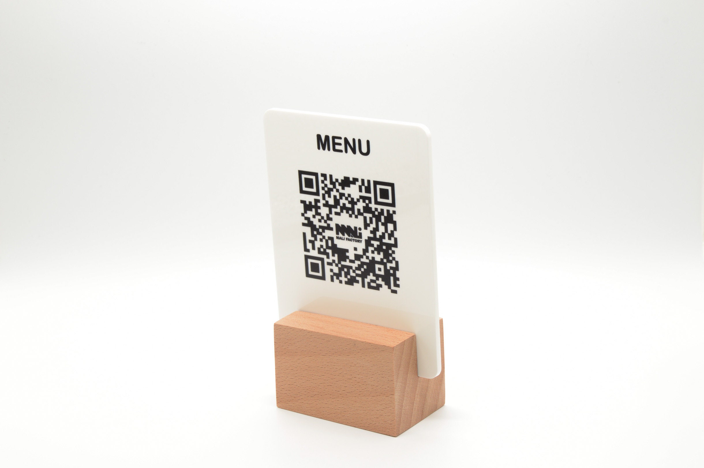 QR Code MIX Wood + Plexiglass With Print - Scannable Menus ...