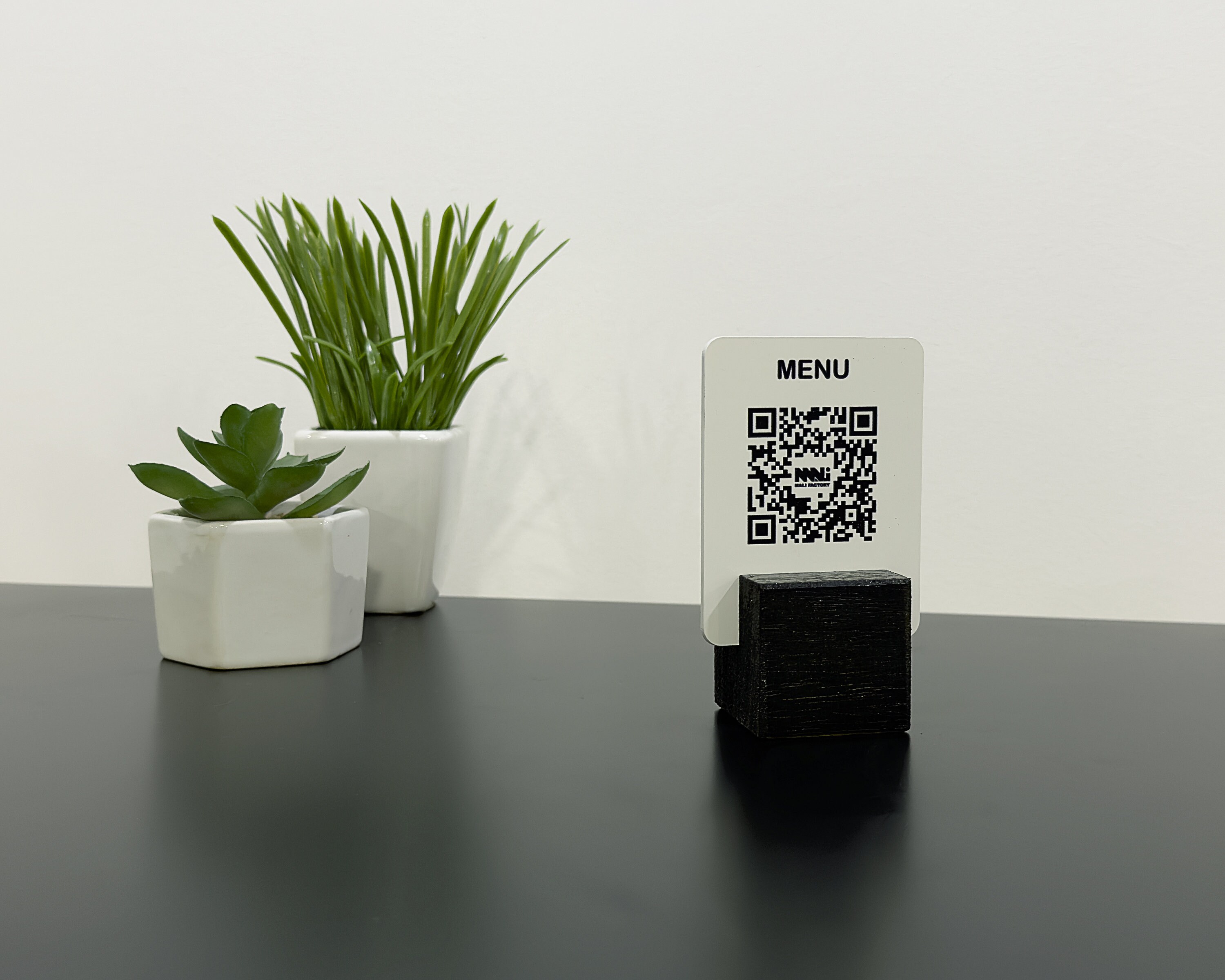QR Code MIX Wood Black Plexiglass With Print Scan Menu - Etsy UK